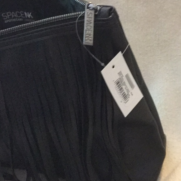 space NK | Bags | Space Nk Black Fringe Vegan Leather Cosmetic Bag ...